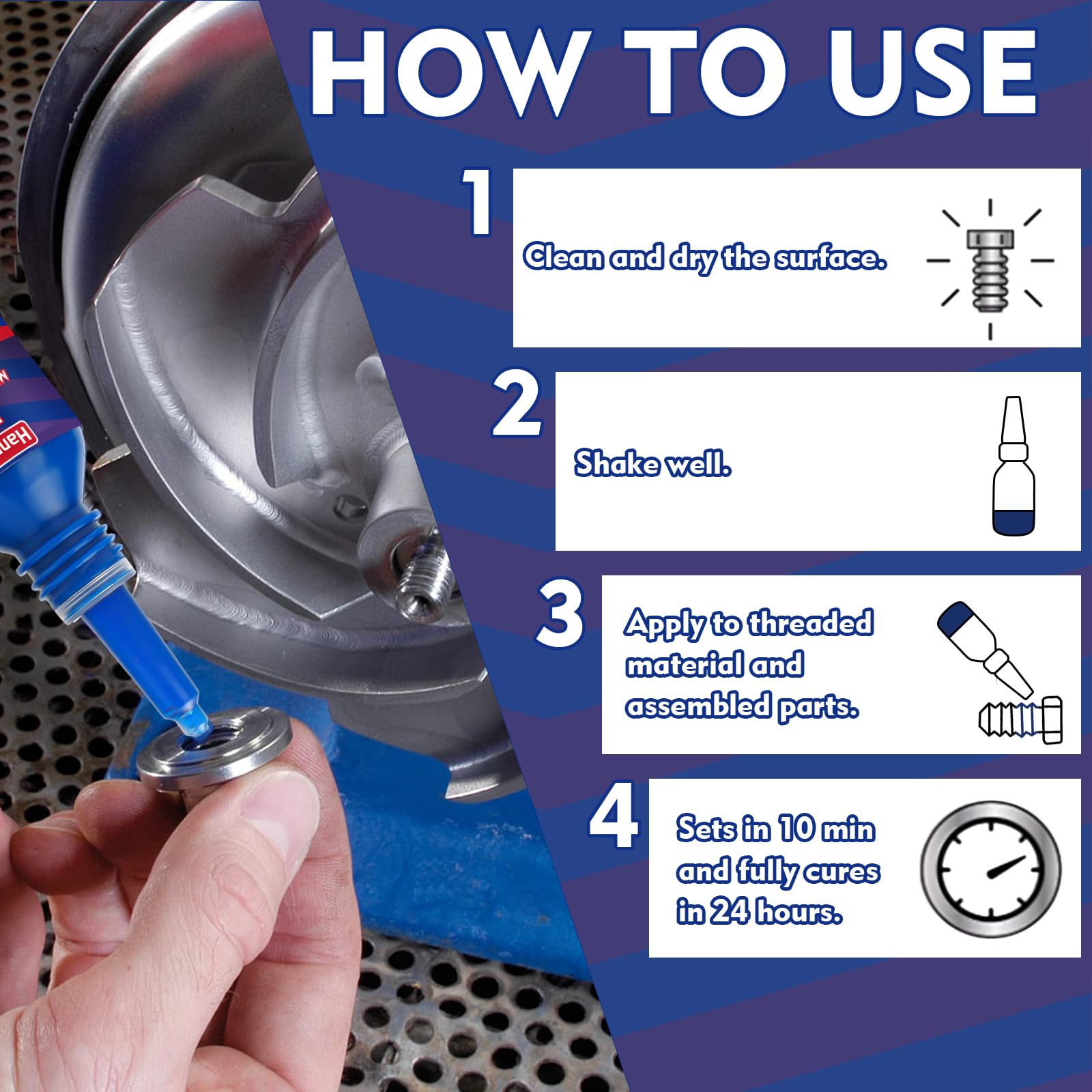 Mua Thread Lock 243 Blue 1.69 Fl oz/50 ml Medium Strength, Lock & Seal ...