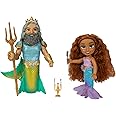 Amazon.com: Disney The Little Mermaid Ariel Doll and King Triton Petite ...