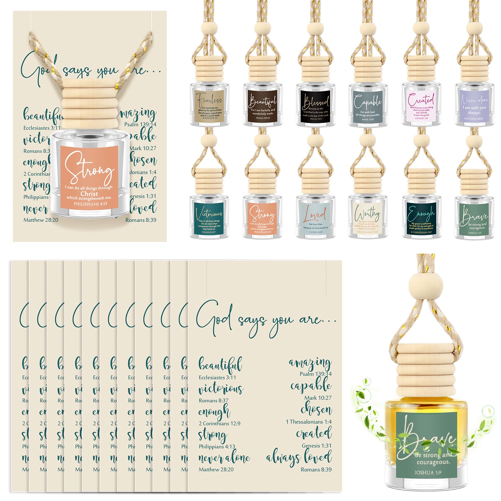 Maxdot 24 Sets Church Christian Air Freshener Car Accessories Bulk 8ml ...