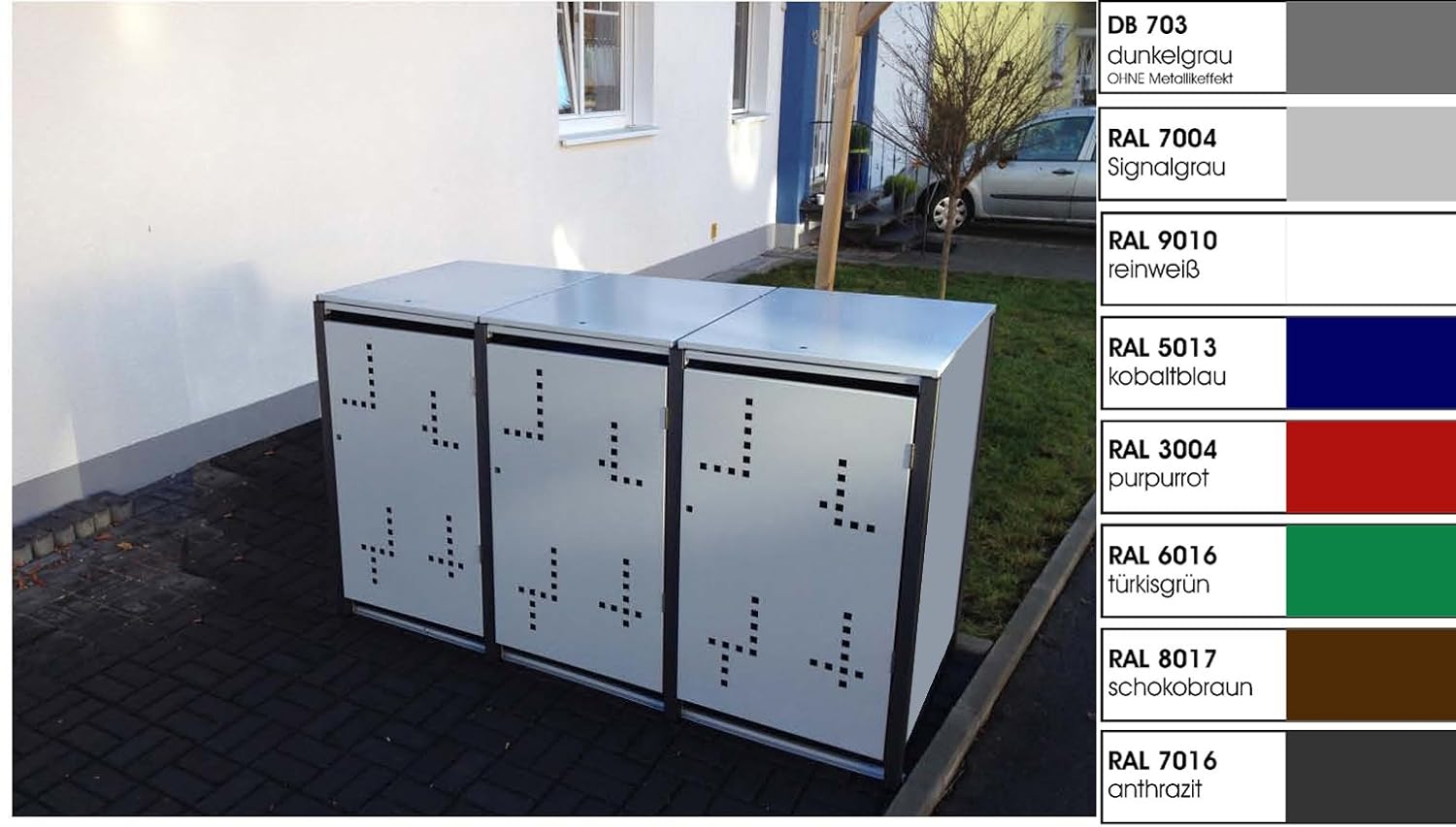 Metall Mülltonnenbox für 3 Tonnen, Müllcontainer, Müllbox. Made in ...