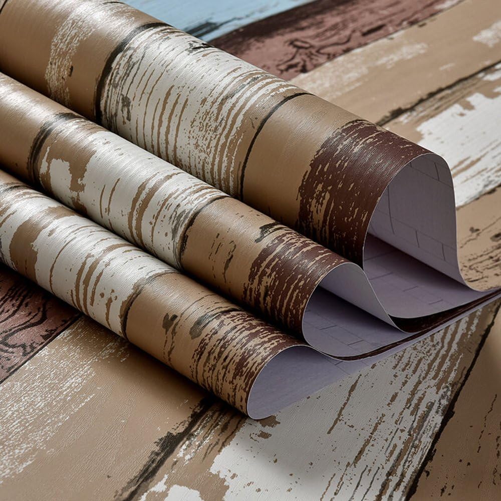 GLOW4U Decorative Wood Panel Pattern Contact Paper Self Adhesive Shelf ...