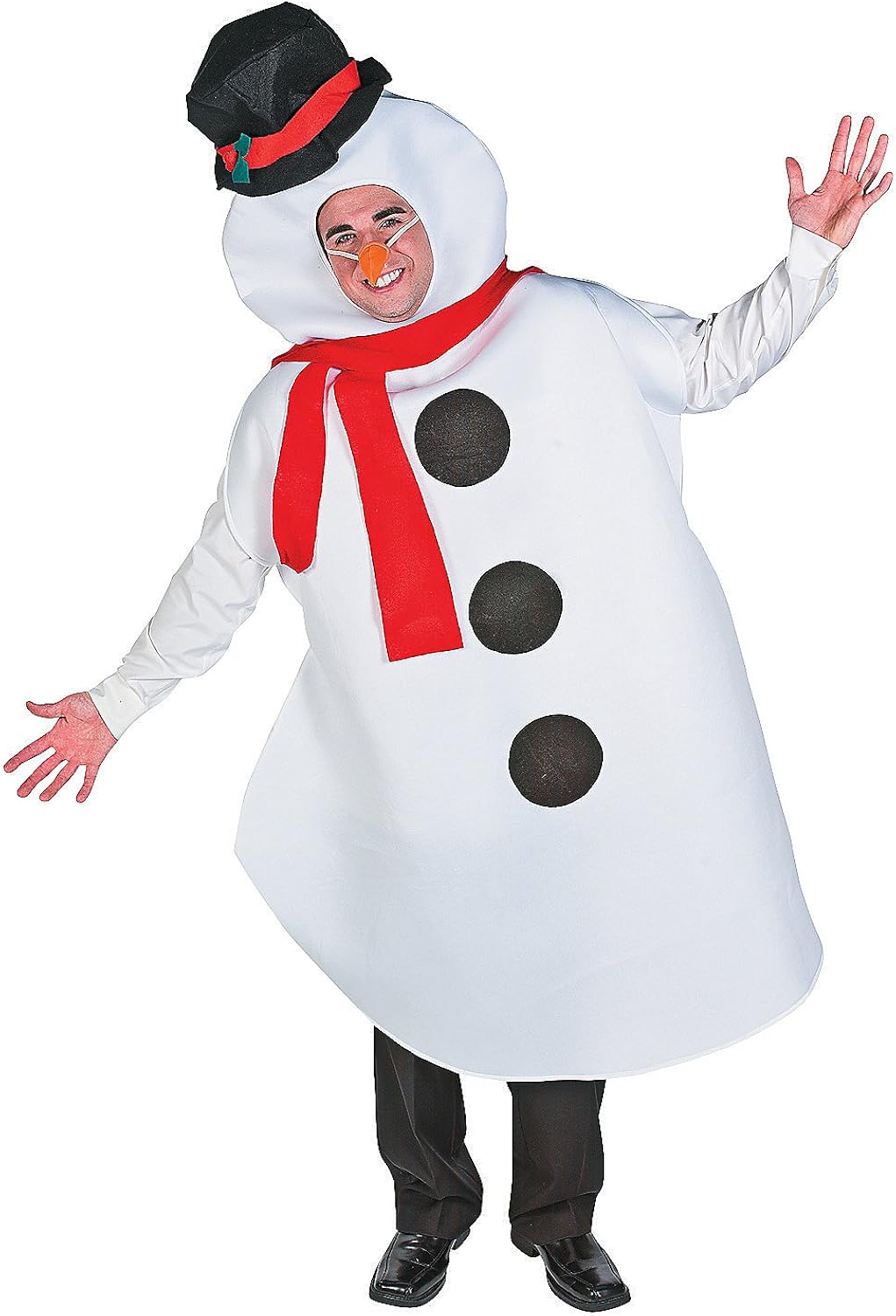 Amazon.com: Adult Snowman Costume for Christmas - Apparel Accessories ...