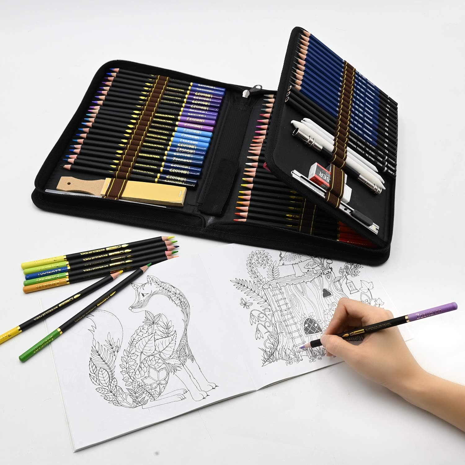 Watercolour Pencils, Sketching Pencils and Art Set with Drawing Tool in ...