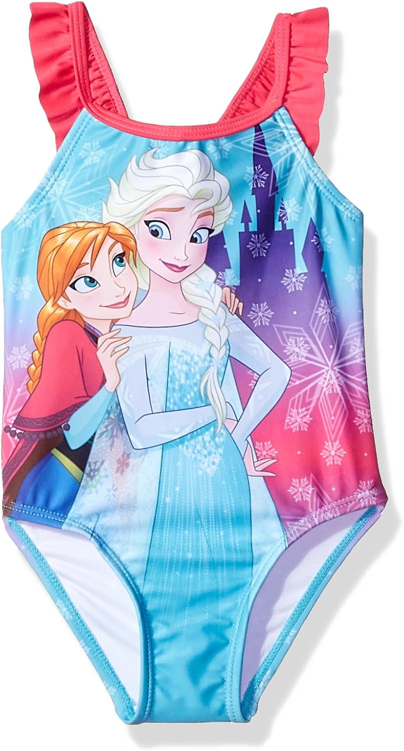 Amazon.com: Disney Princess Girls' Baby Elsa and Anna Swimsuit, Sky ...