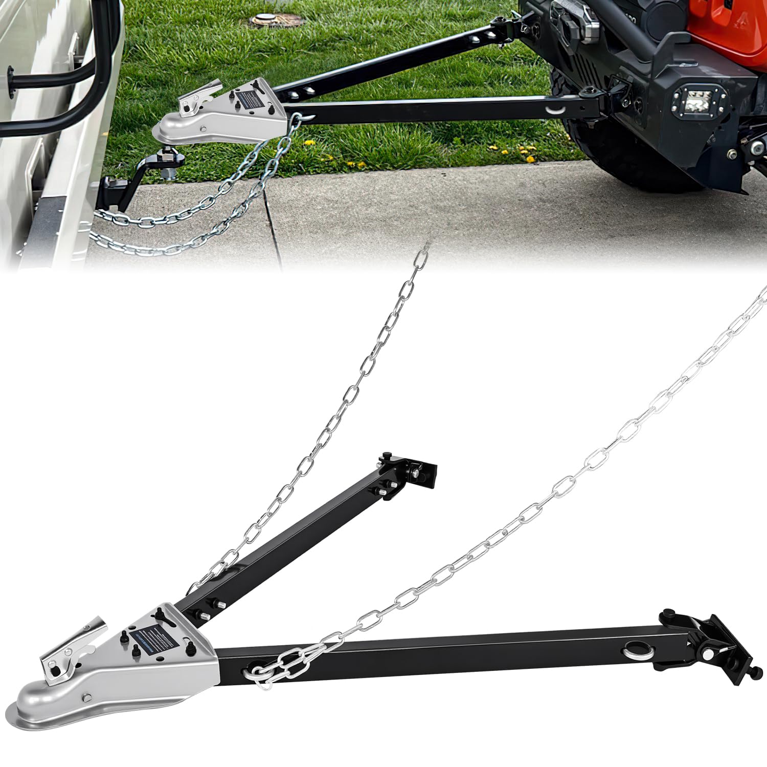 Nilight Tow Bar with Safety Chains, Coupler Fits 2-Inch Hitch Ball ...