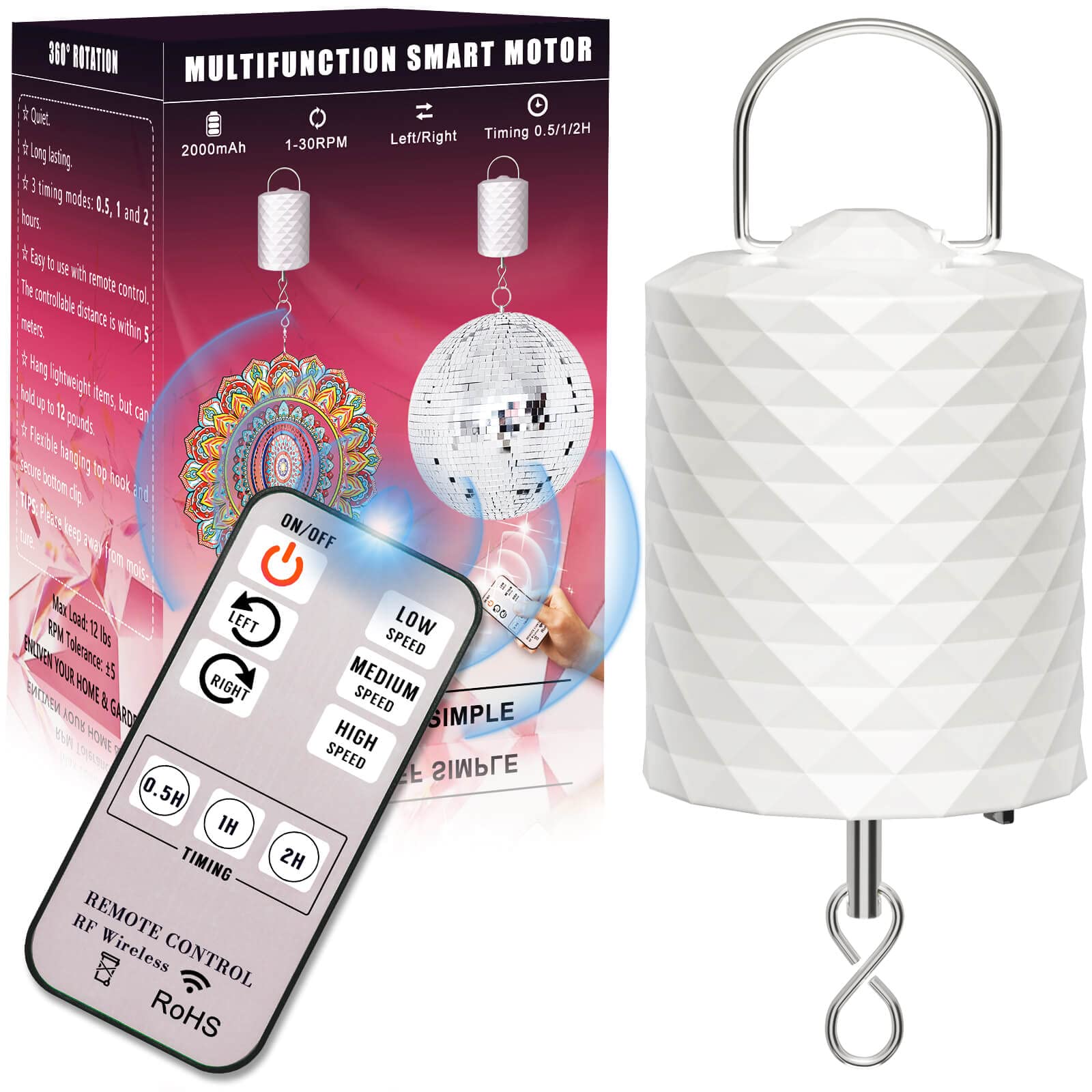 Mua OMCCHK Disco Ball Motor with Remote & Timing,3 Rotating Speed ...