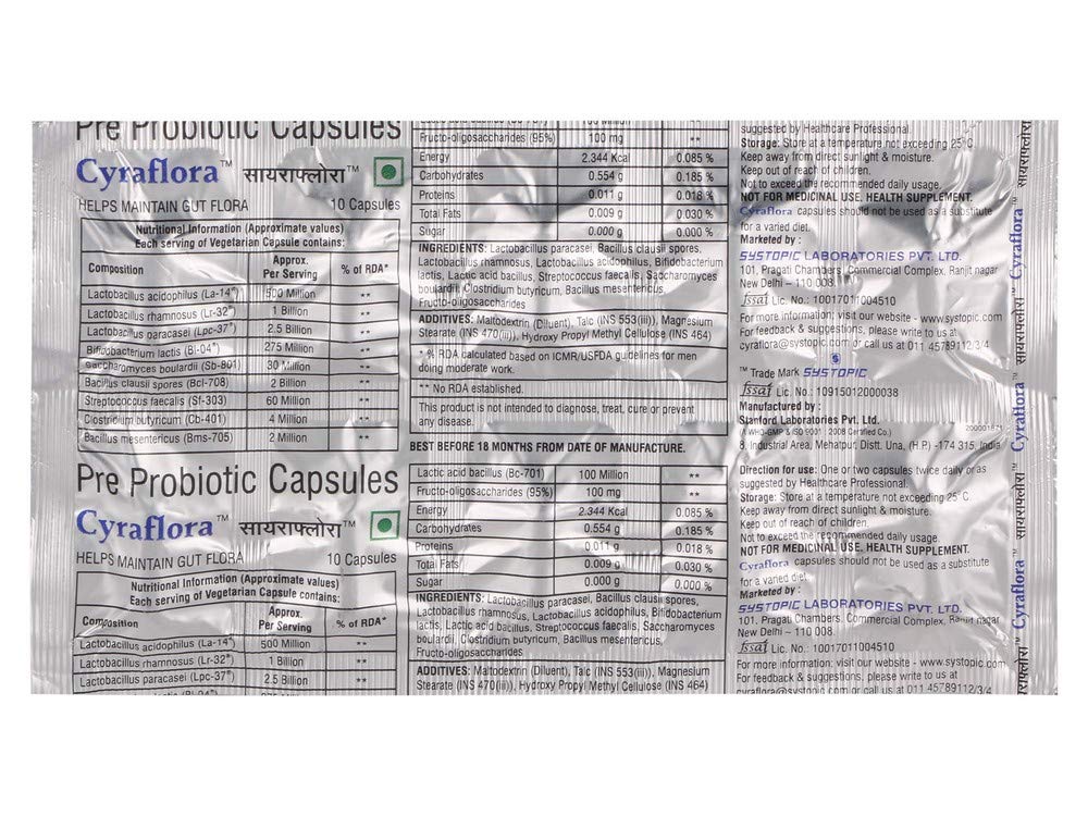 Buy Cyraflora Capsules - 10 Count (Pack of 3) Online at Low Prices in ...