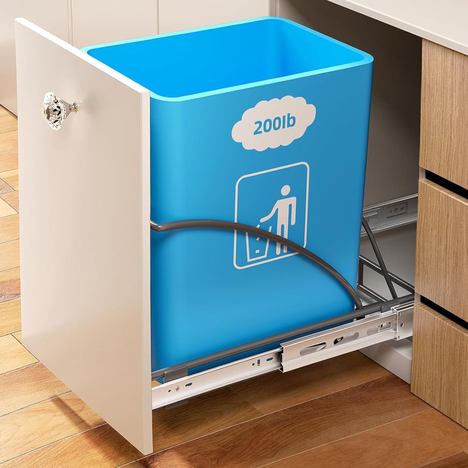 Under Cabinet Trash Can Pull Out, Slide-Out Garbage Can Kit for 7-13 ...