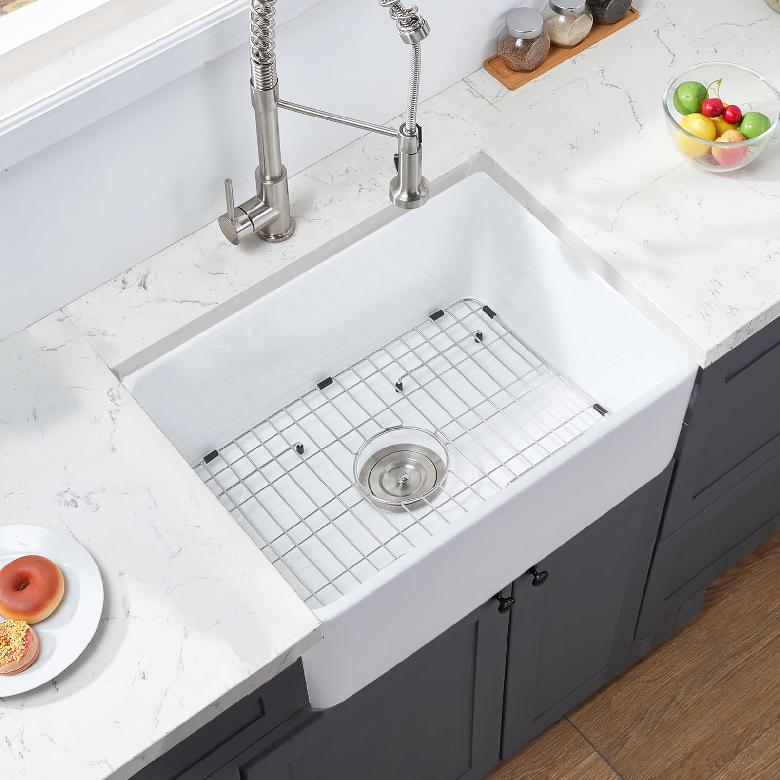 Mua HOTIS 24 Small Fireclay Farmhouse Kitchen Sink, Single Bowl Deep ...