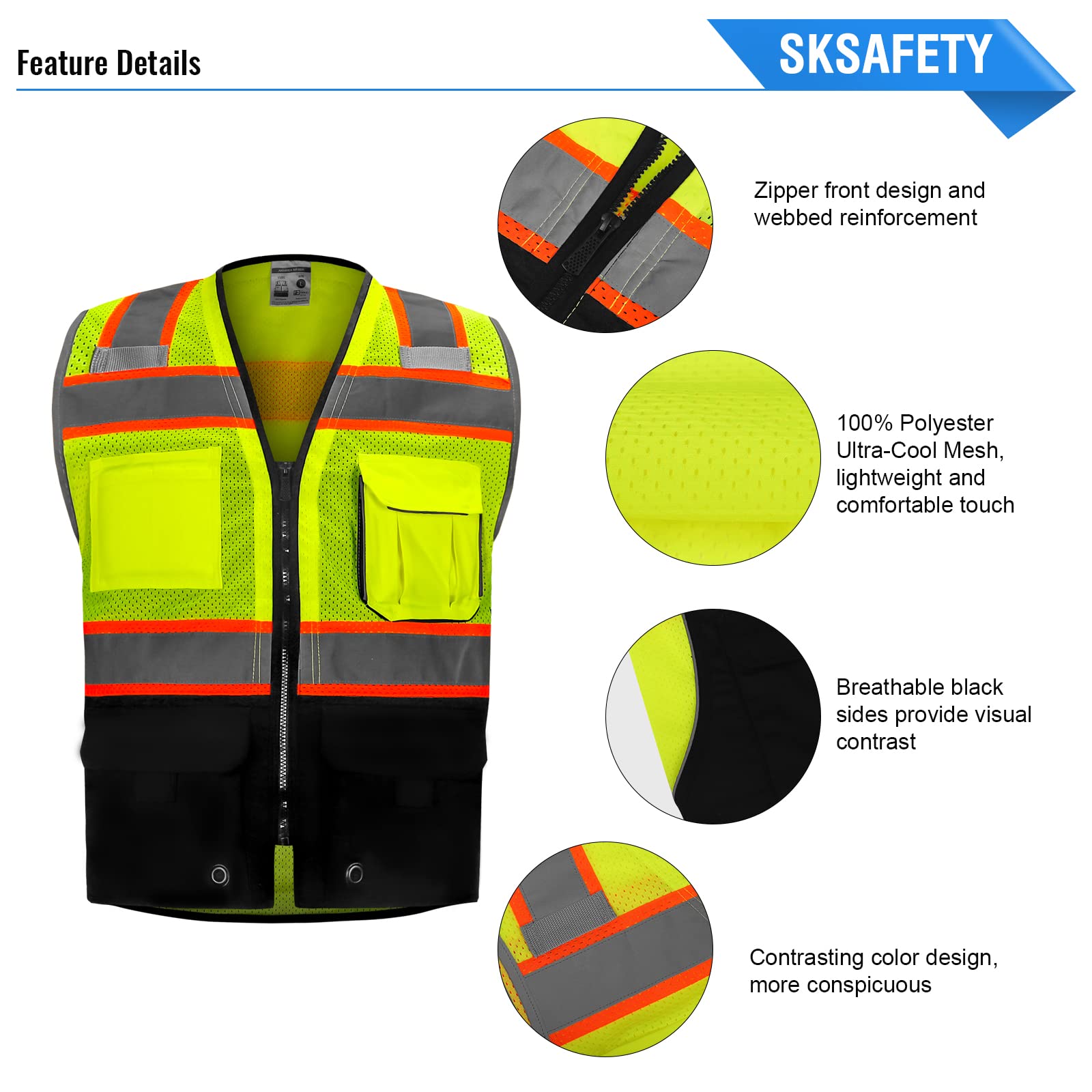 Mua SKSAFETY 10 Pockets Professional level Safety Vest, Class 2 High ...