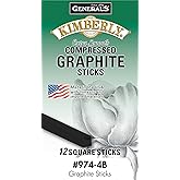 Amazon.com: General Pencil Compressed Graphite Sticks 4/Pkg, Black - 2B ...