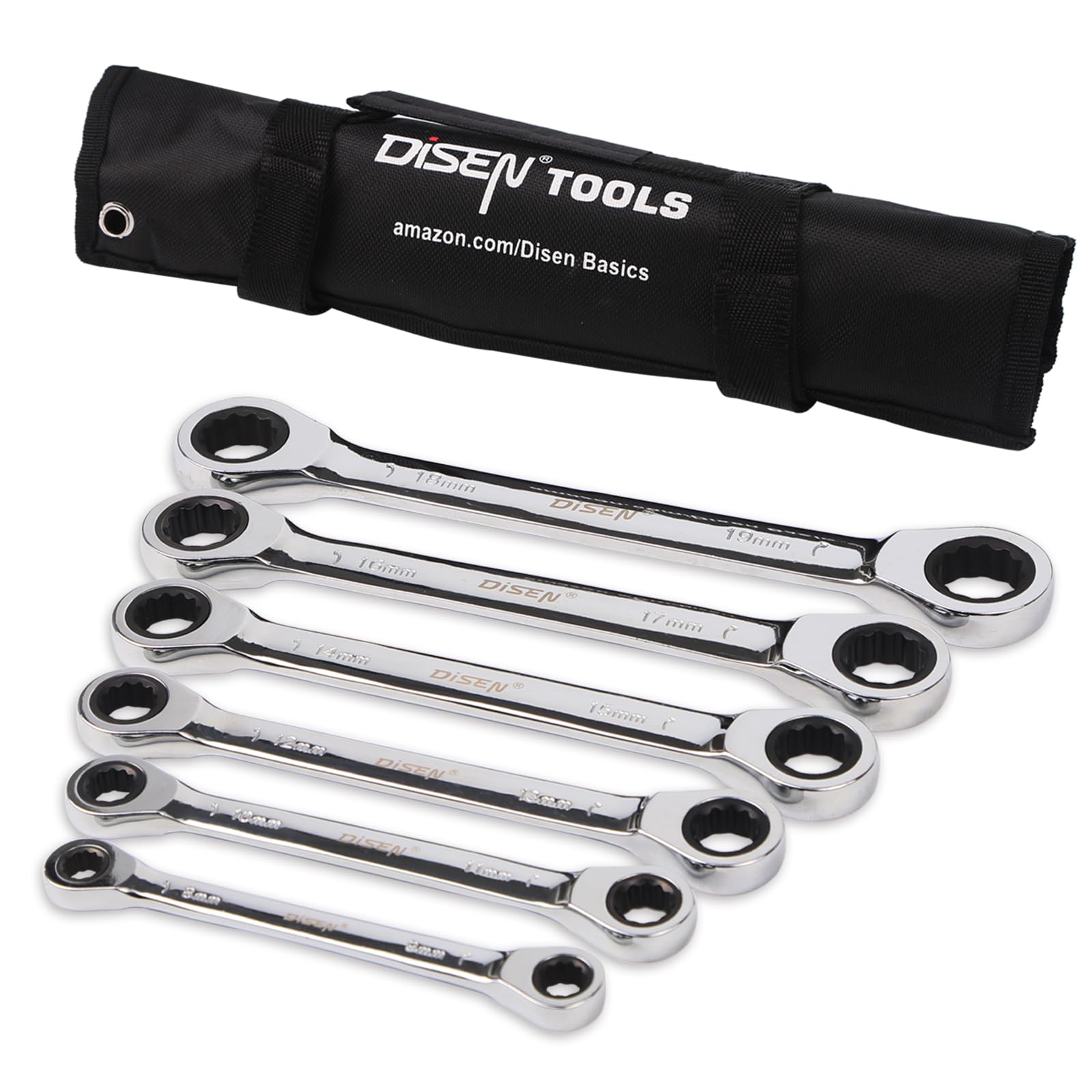 Mua DISEN Double Box End Ratcheting Wrench Set Metric 6-Piece, 8mm-19mm ...