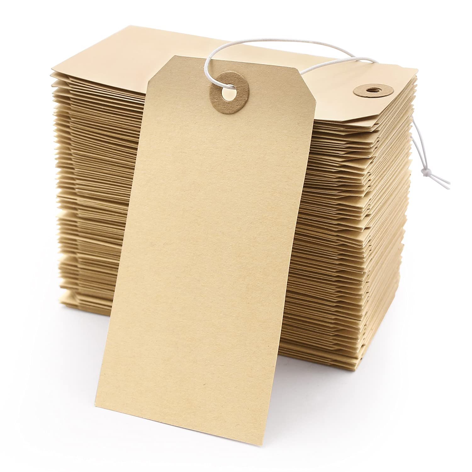 Manila Shipping Tags with Elastic String - Coideal 60 Pcs Blank Strung ...