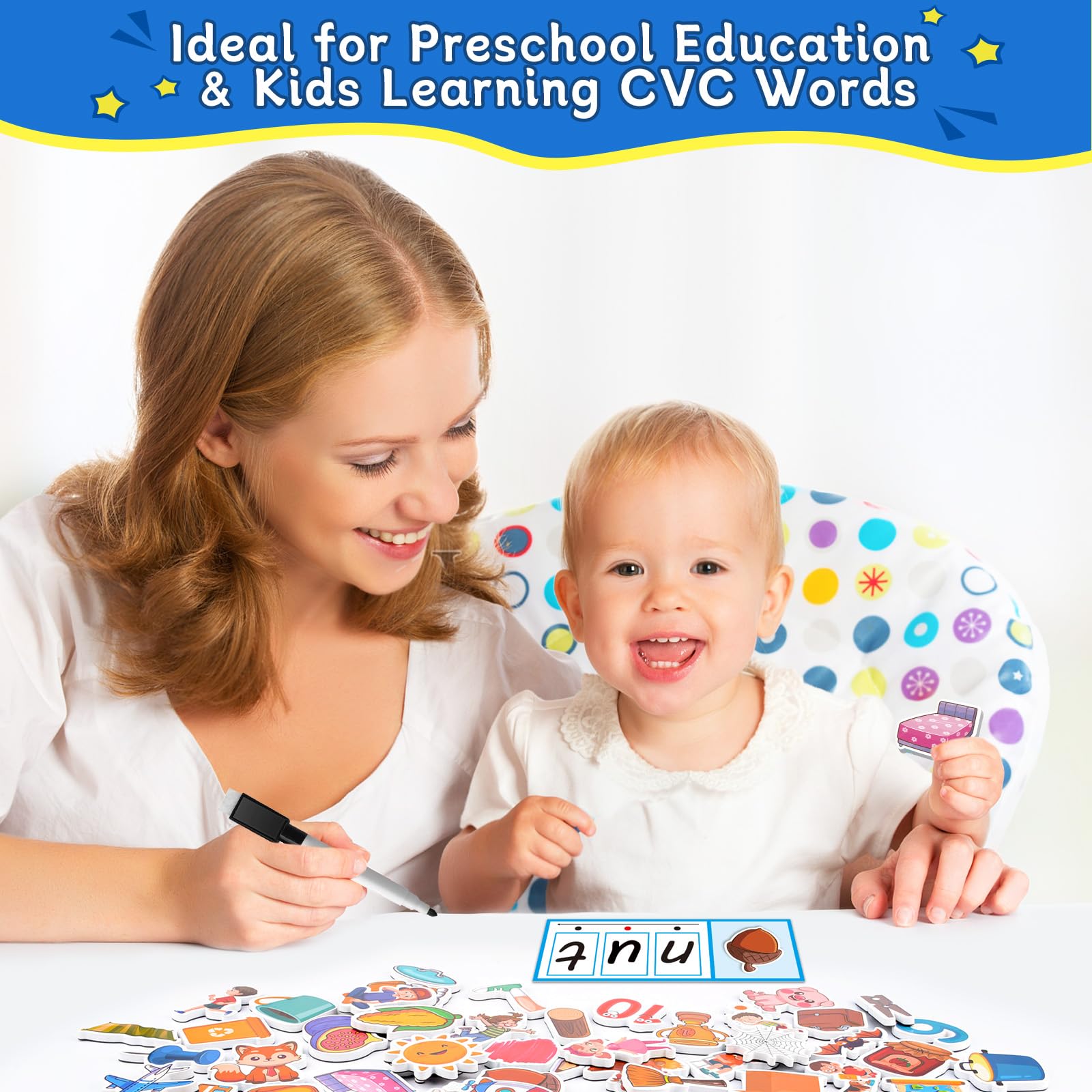 Mua CVC Word Games, 50 Fridge Magnets for Kids, Speech Therapy Toys ...