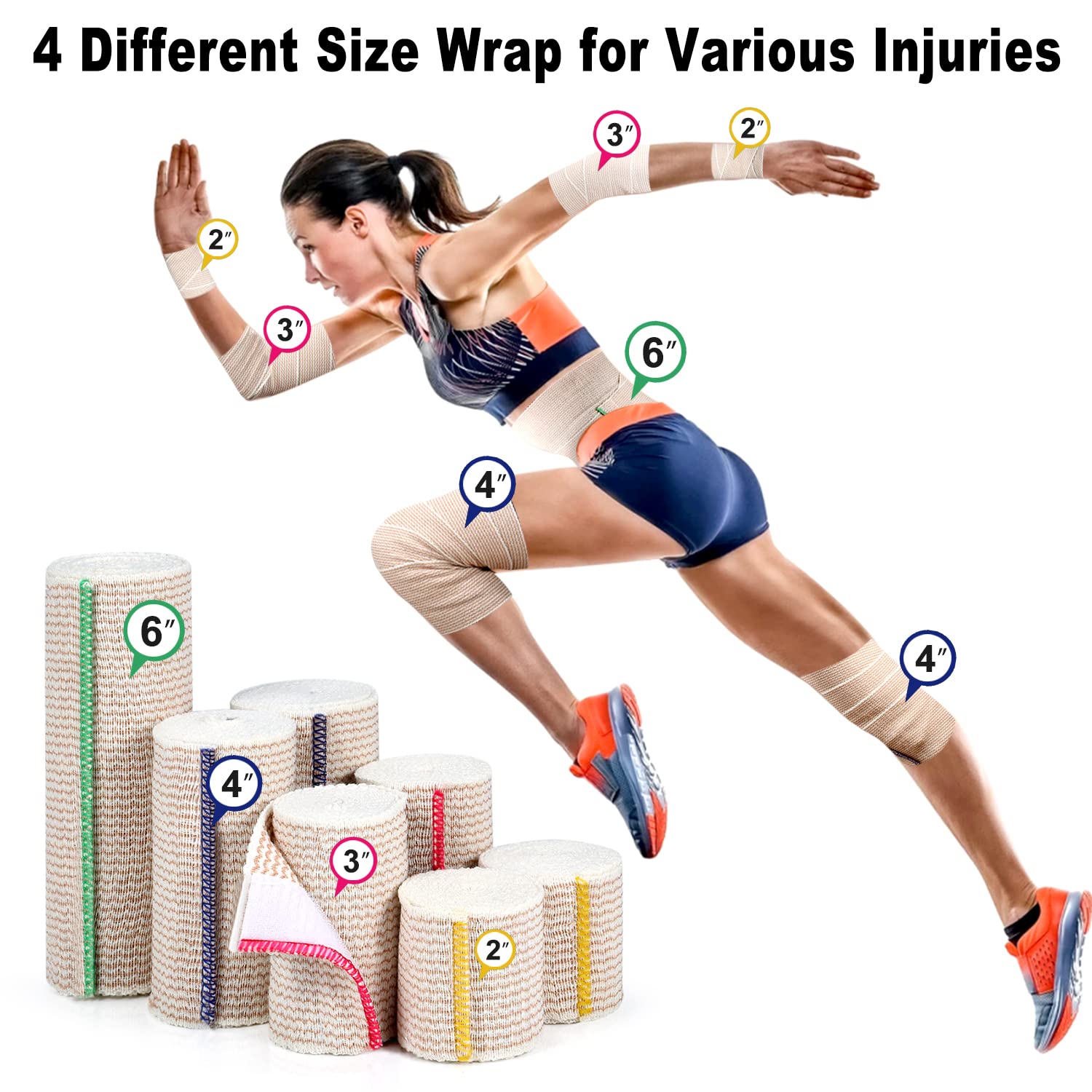 Mua FRESINIDER Premium Elastic Bandage Wrap, 6 Pack 4