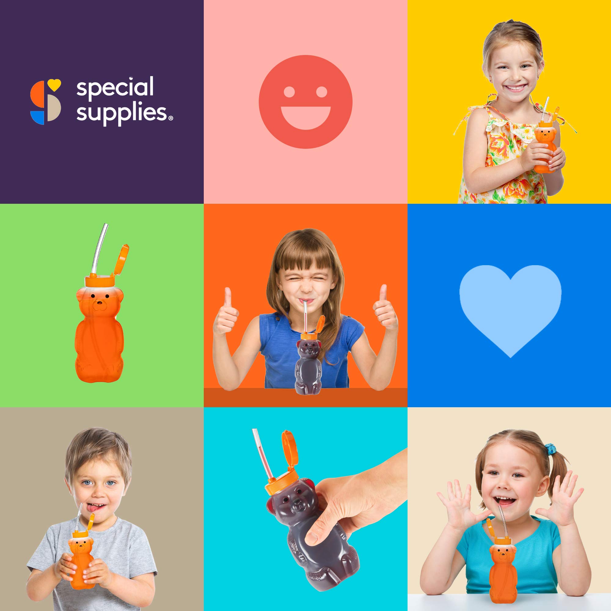 Mua Honey Bear Straw Cup Long Straws, Squeezable Therapy and Special ...