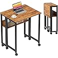 Amazon.com: GreenForest Folding Desk Small Rolling Desk with Storage ...