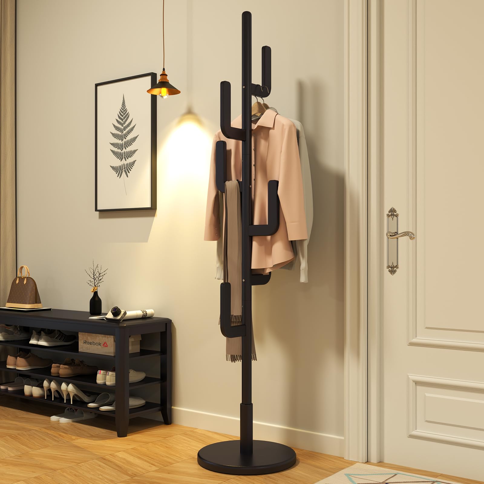 KungFuWood Coat Rack, Unique Design Cactus Coat Rack Freestanding ...