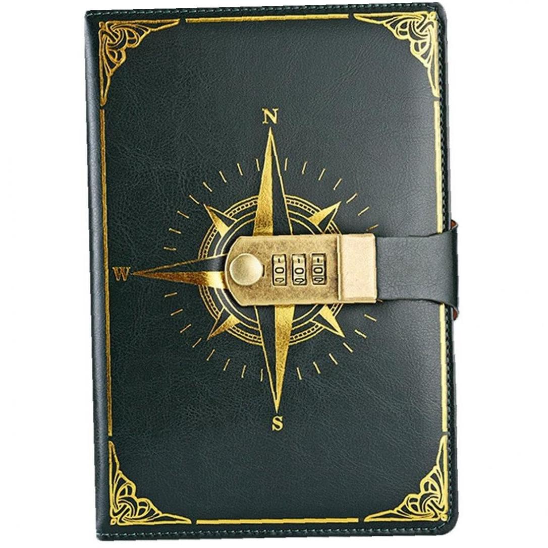 Mua Personal Journal with Lock A5 Vintage Compass Leather Diary ...