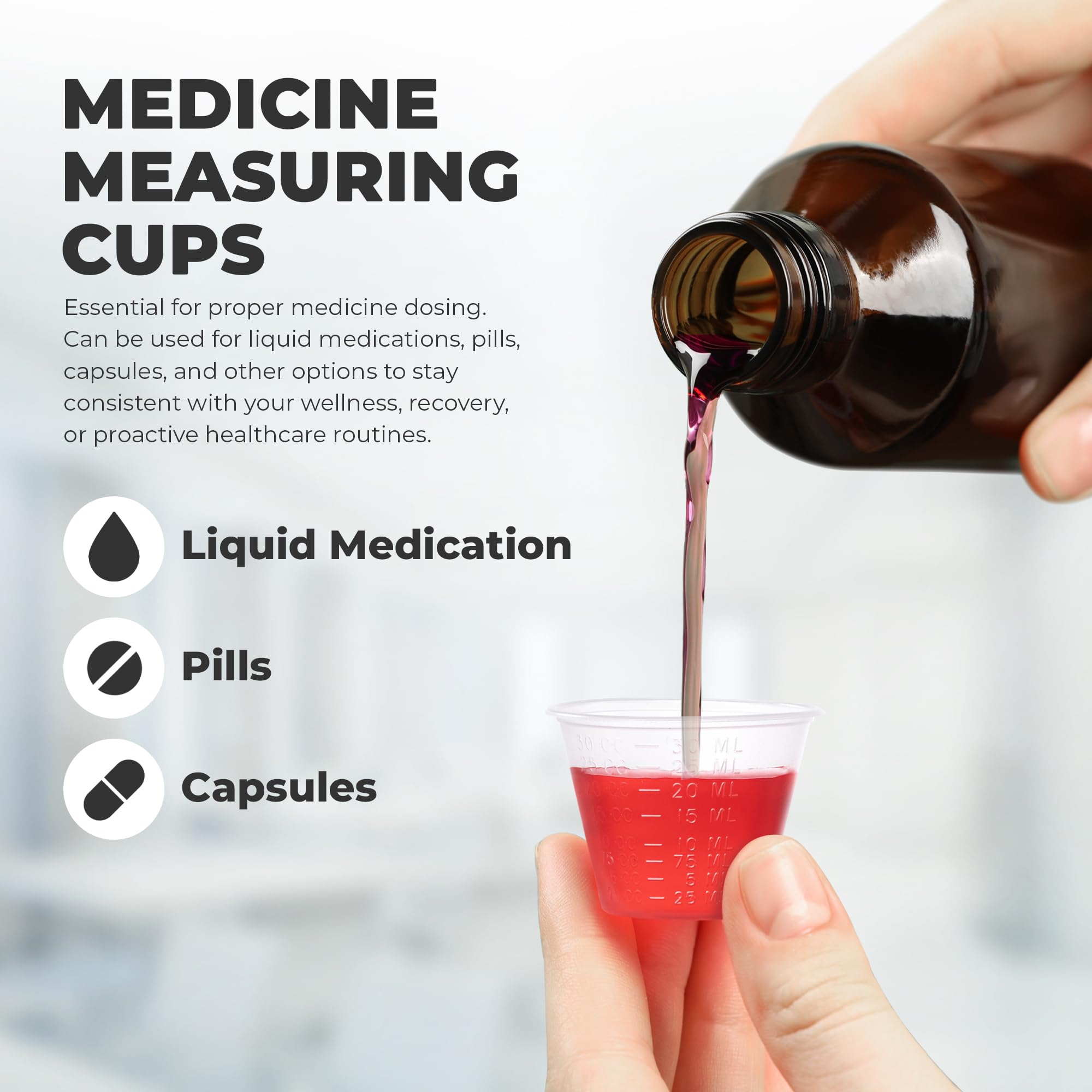 Mua Graduated 1 oz. Plastic Medicine Cups, Detailed Liquid Measurements ...