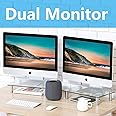 FITUEYES Dual Computer Monitor Riser Stand with Height Adjustable Leg ...