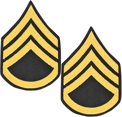 Amazon.com: US Army Staff Sergeant E-6 Male Rank Gold On Blue Chevrons ...