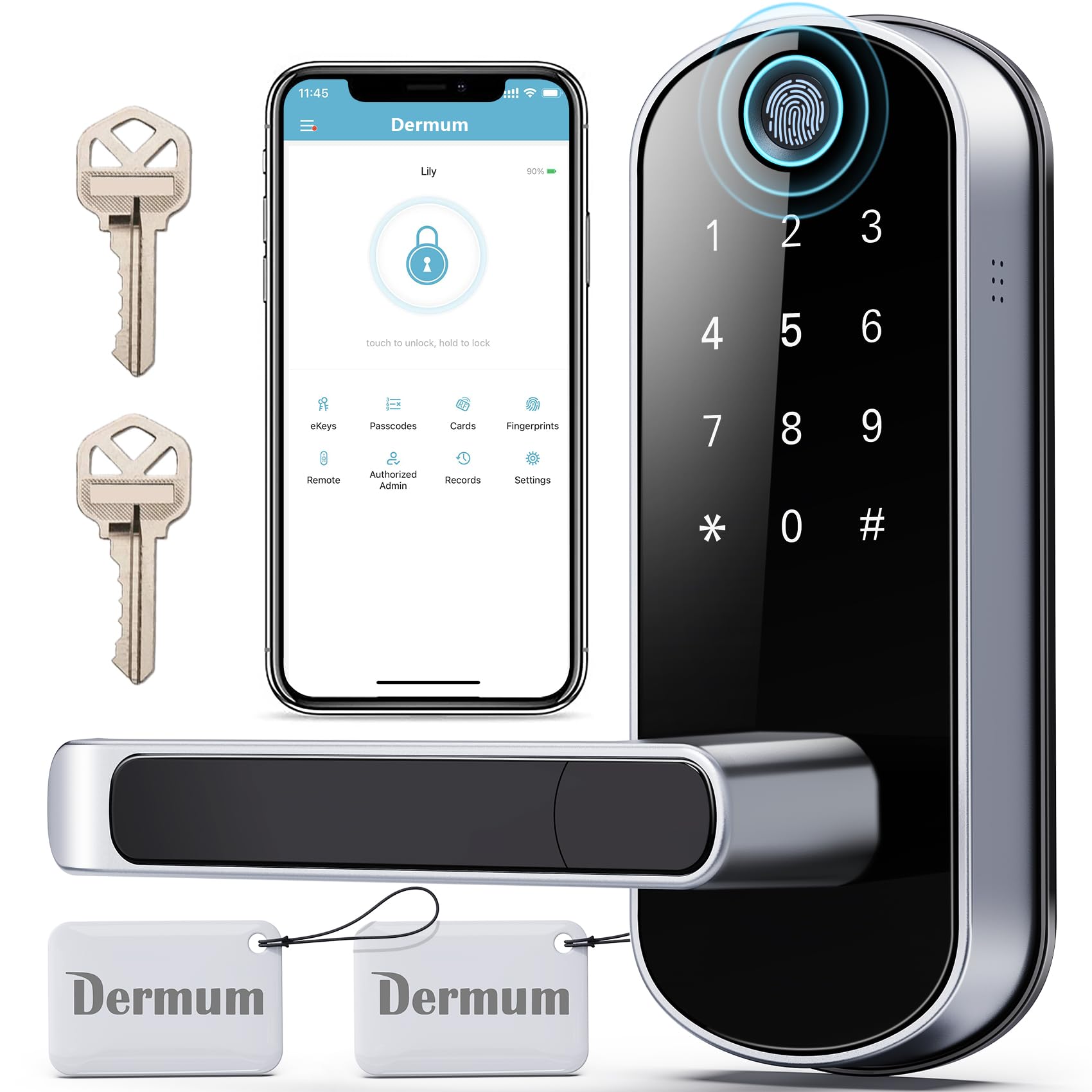 Mua Dermum Fingerprint Smart Door Lock - Code Passcode Keyless Entry ...