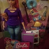 Barbie FWV25 Doll and Travel Set with Puppy, Luggage and 10 ...