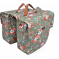 Amazon.com: TOURBON Canvas Bike Bag for Bicycle Rear Rack Pannier Roll ...