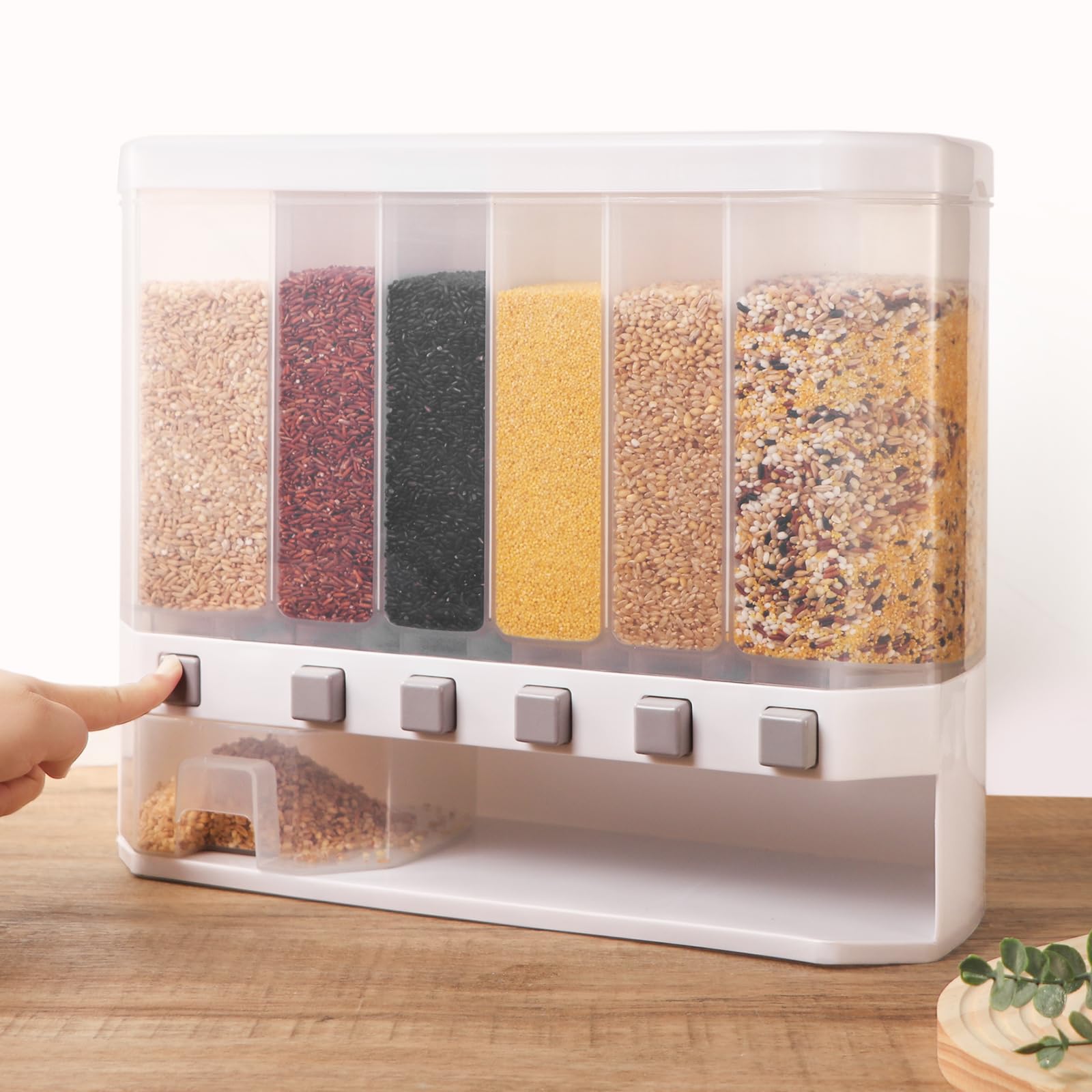 Grain Dispenser with Measuring Cup?Dry Food Dispenser Snack Dispenser ...