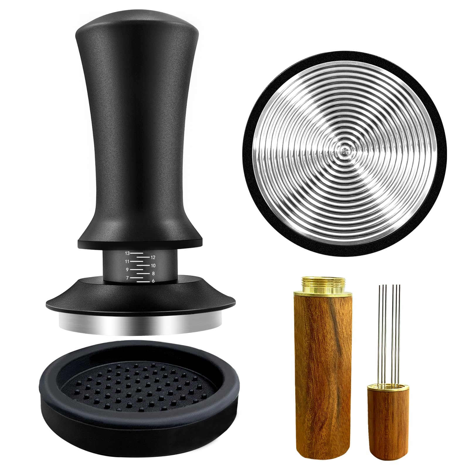 HahaGo Coffee Espresso Tamper 51mm with WDT Tool Calibrated Spring ...
