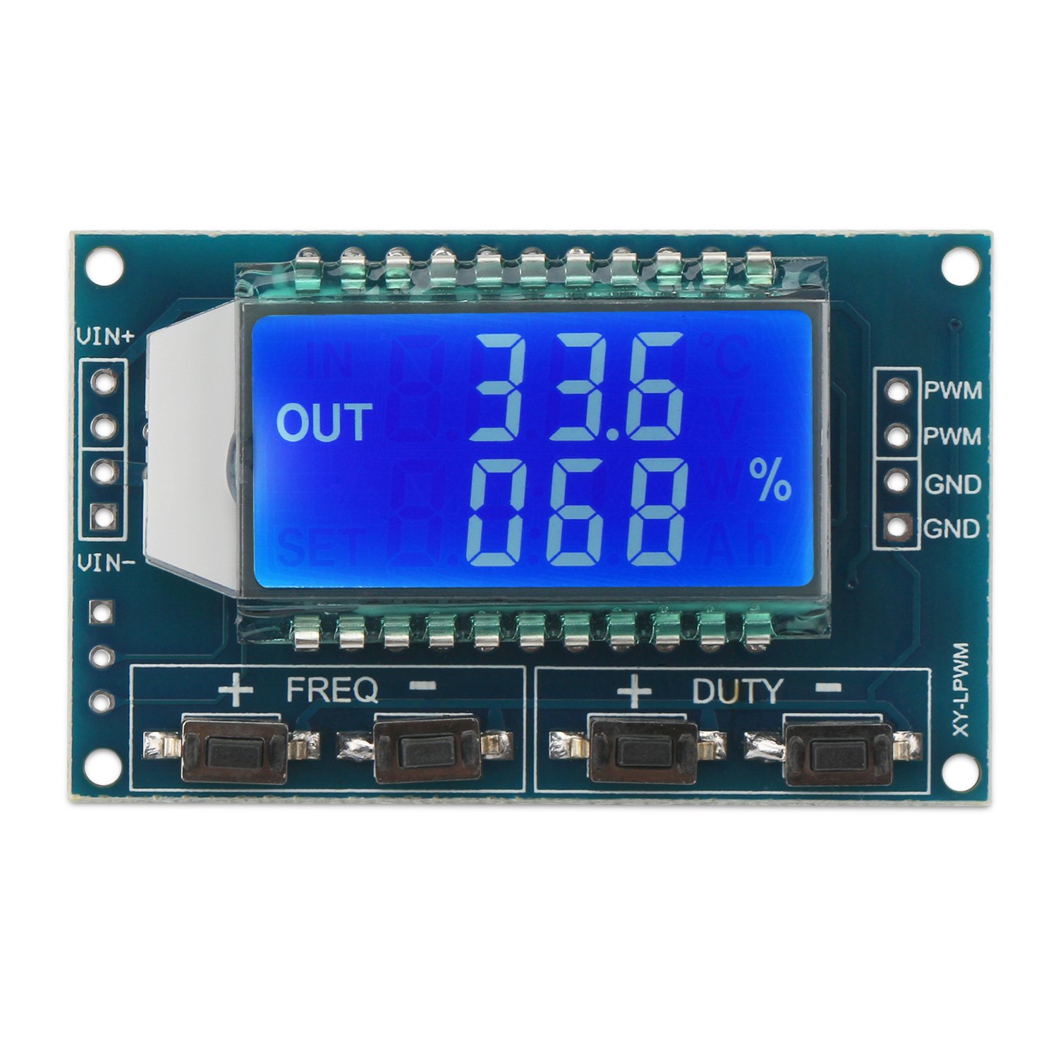 DROK LCD Display PWM Frequency Meter 1Hz-150kHz Adjustable Duty Ratio 0-100 Percentage Square ...