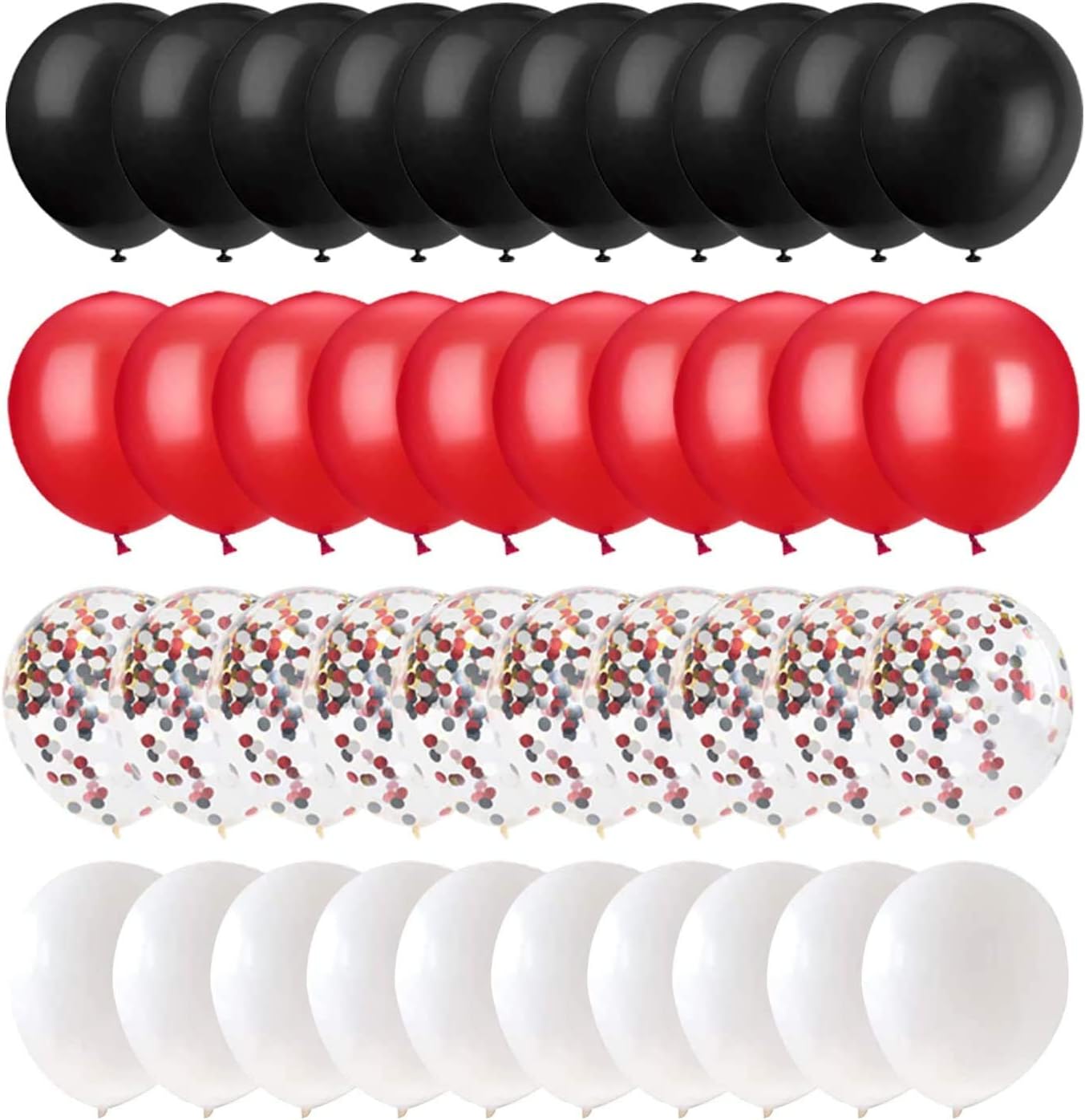 GuassLee 62 Pieces Black Red Confetti Balloons Kit – 12 Inches Black ...