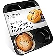 Amazon.com: Wrenbury Jumbo Muffin Pan 6 Cup - Nonstick XL Deep Muffin ...