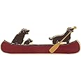 Amazon.com: Dogs in Canoe Wood Wall Decor - Large Canoe Lake Wall Art ...