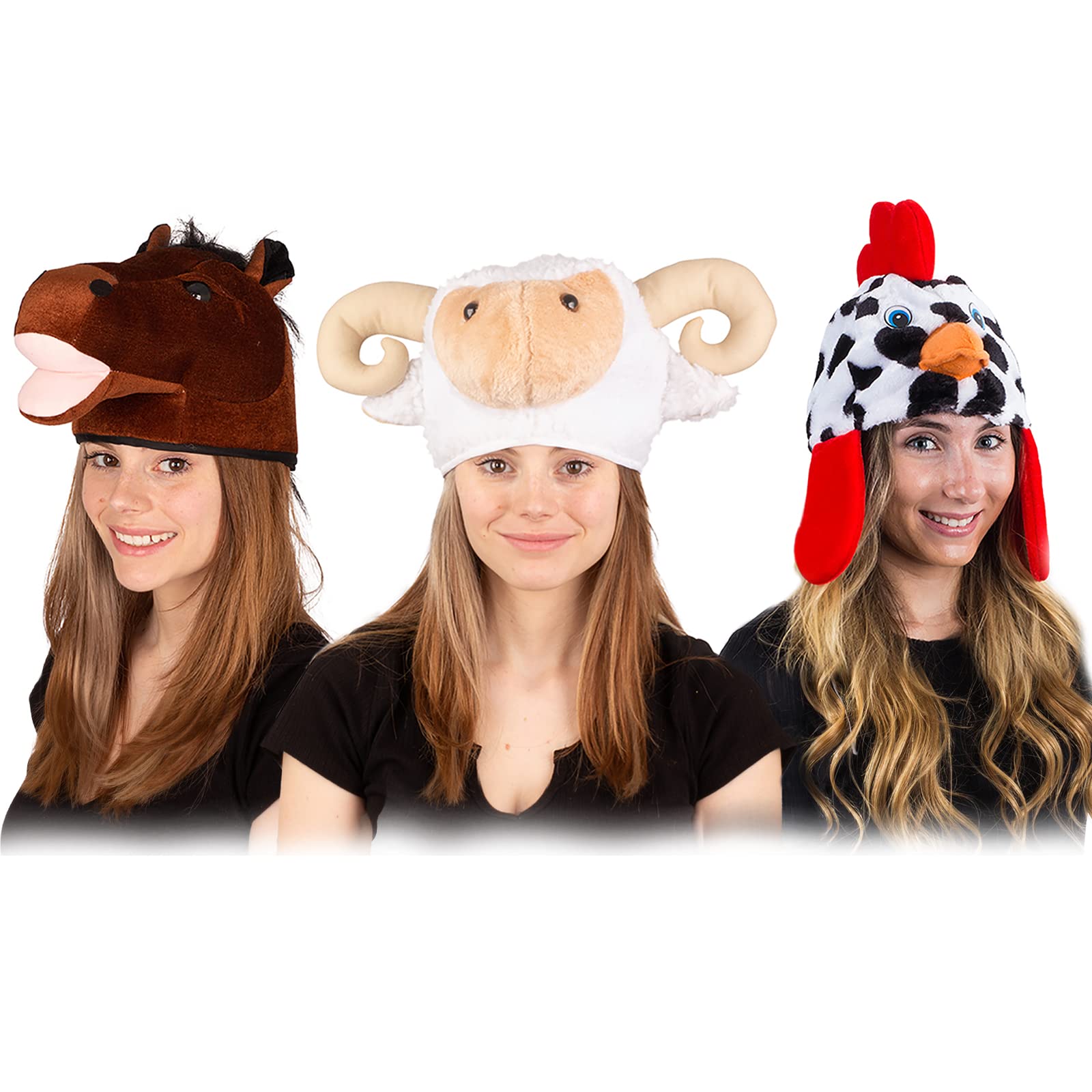 Tigerdoe Farm Animal Hats Set - Animal Costume Hat - Farm Dress Up ...