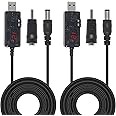 Amazon.com: 2pack DC 5V to 12V 9V USB Voltage Step Up Converter Cable Power Supply USB Cable DC ...