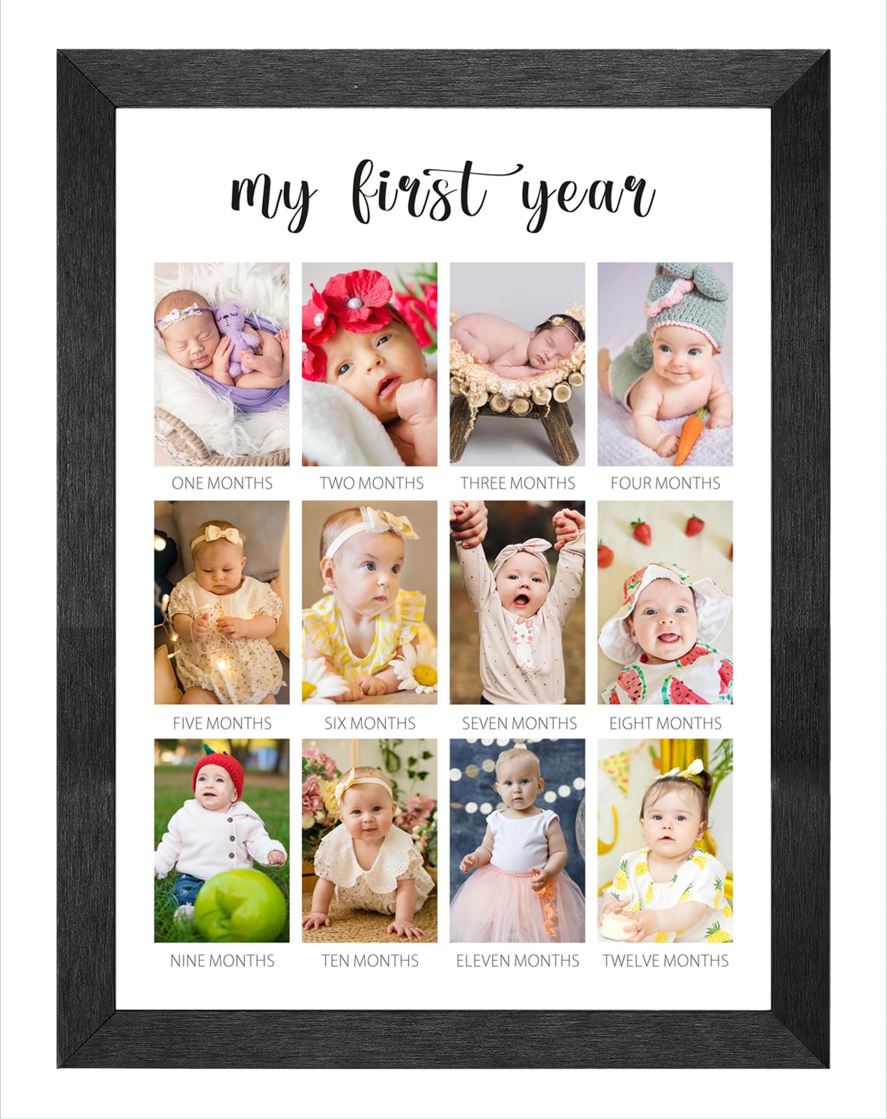 comurdyo My First Year Picture Frame 12 Months Baby Keepsake Photo ...