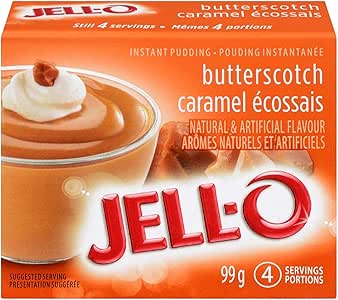 Jell-O Instant Pudding, Butterscotch, 99g (Pack of 24): Amazon.ca: Grocery