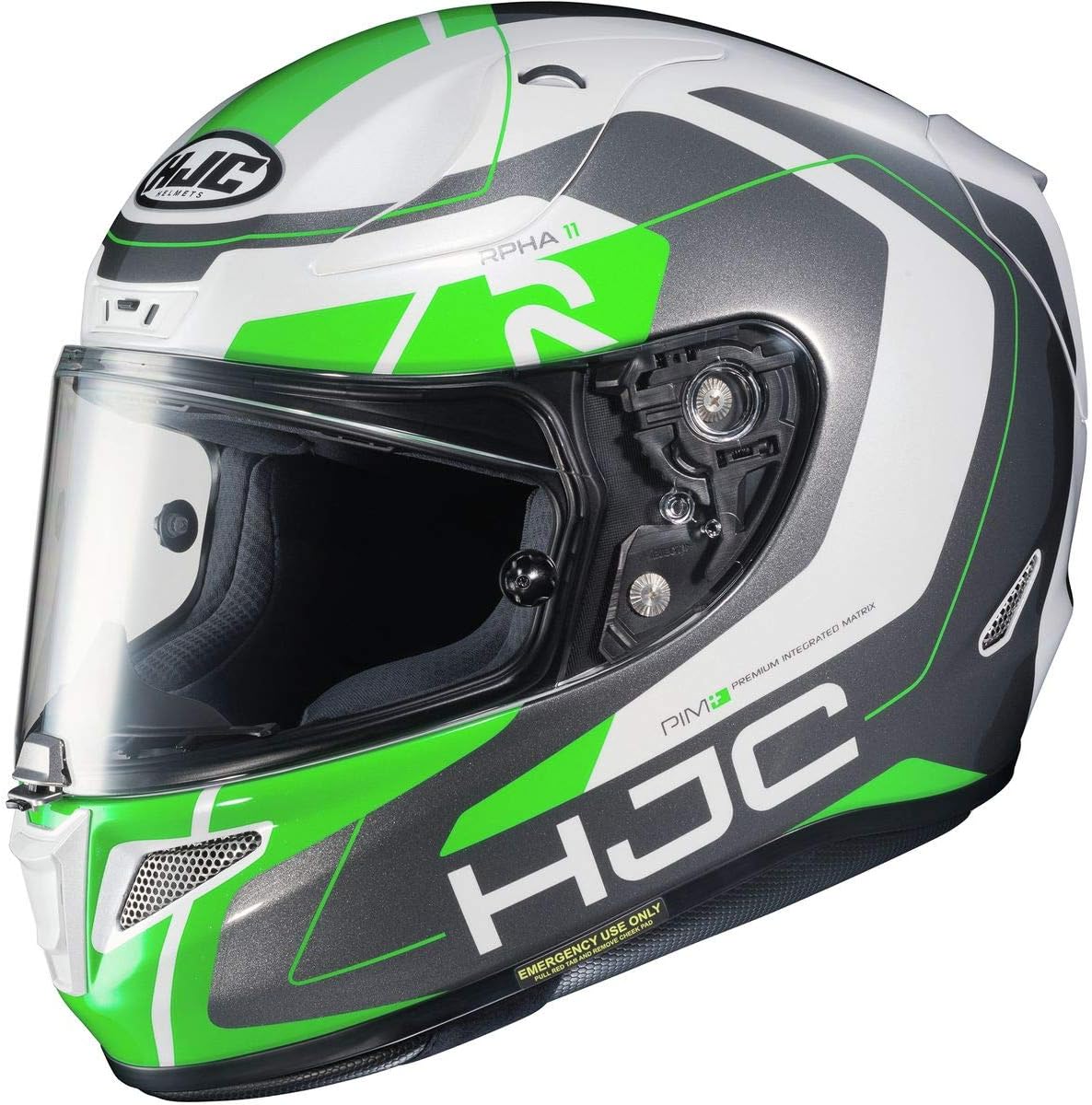 Amazon.com: HJC RPHA 11 Pro Helmet - Chakri (Large) (Green/White ...