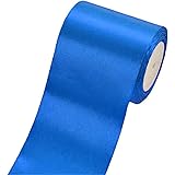 Amazon.com: ZOOYOO 4 Inch x 24 Yards Dark Blue Thick Ribbon, Wide Satin ...