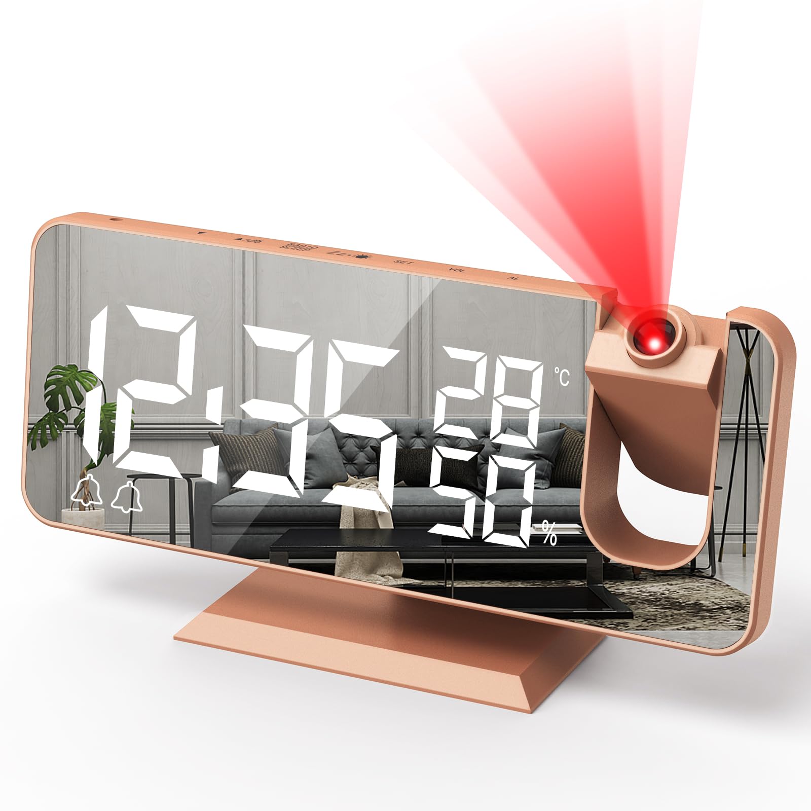Mua Projection Alarm Clock, Digital Clock With 180° Projector ...