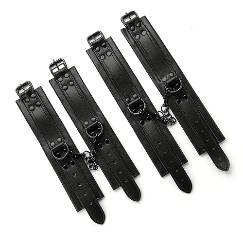 EXREIZST 4 Premium Soft Leather Cuffs Adjustable Leather Straps for ...