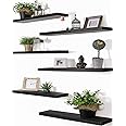 Amazon.com: PHPH 24 Inch Wood Floating Shelves for Wall, Wooden Wall ...