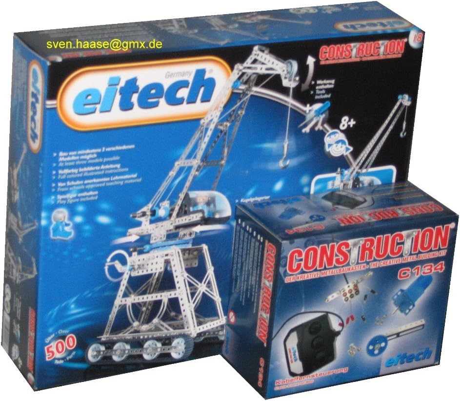 EITECH C18 Metallbaukasten Bau- / Hafenkran + EITECH C134 Fernbedienung: Amazon.de: Spielzeug
