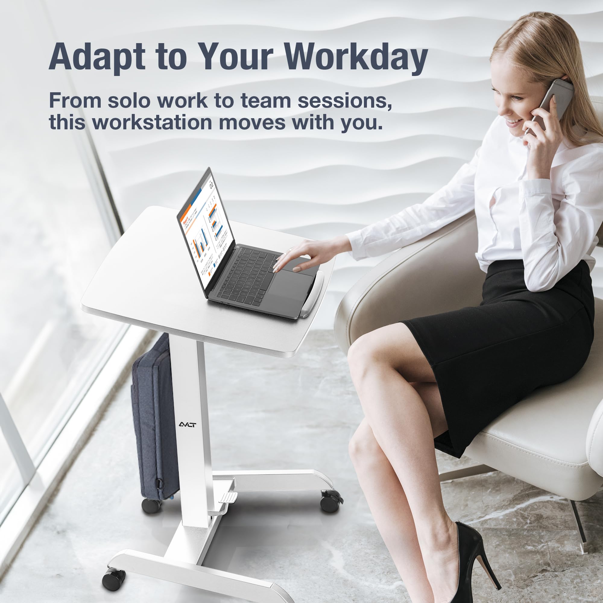 Mua AVLT 47" Height Adjustable Mobile Workstation with Tilting Desk (3 ...