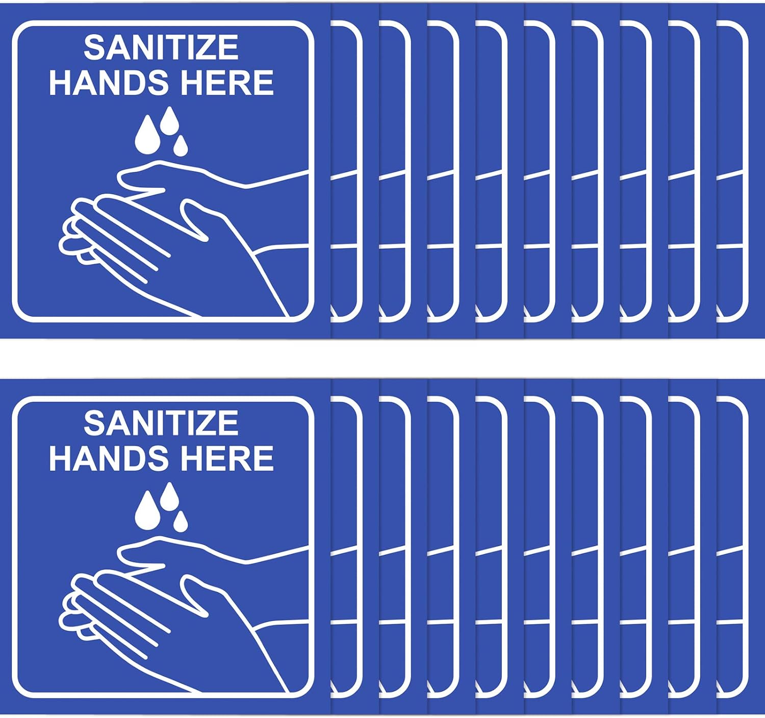 20 Pieces 6 x 6 Inch Sanitize Hands Here Signs Stickers Use Hand Signs ...