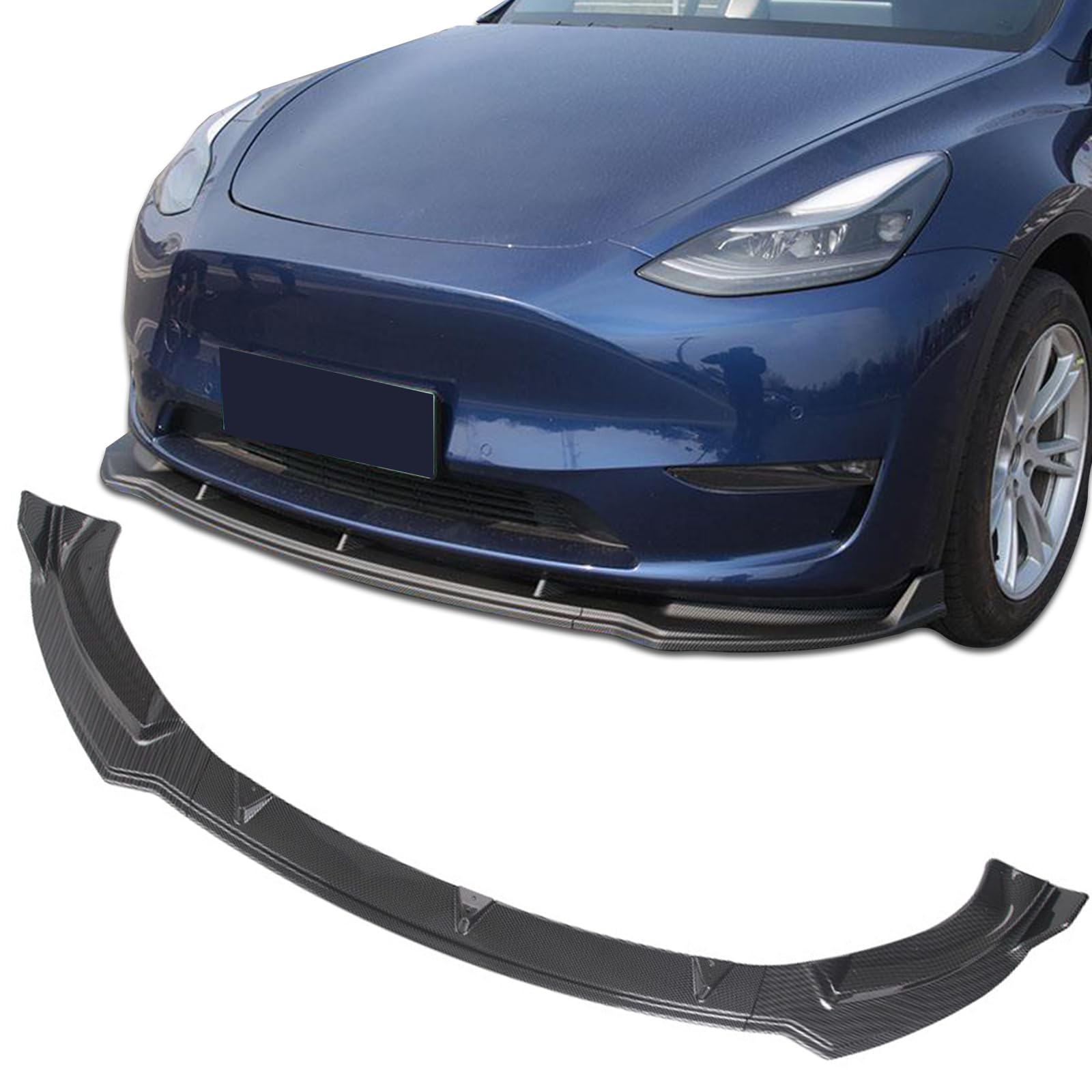 FLAMPETUS Fit Tesla Model Y Front Bumper Lip Kit Front Spoiler Wing ...