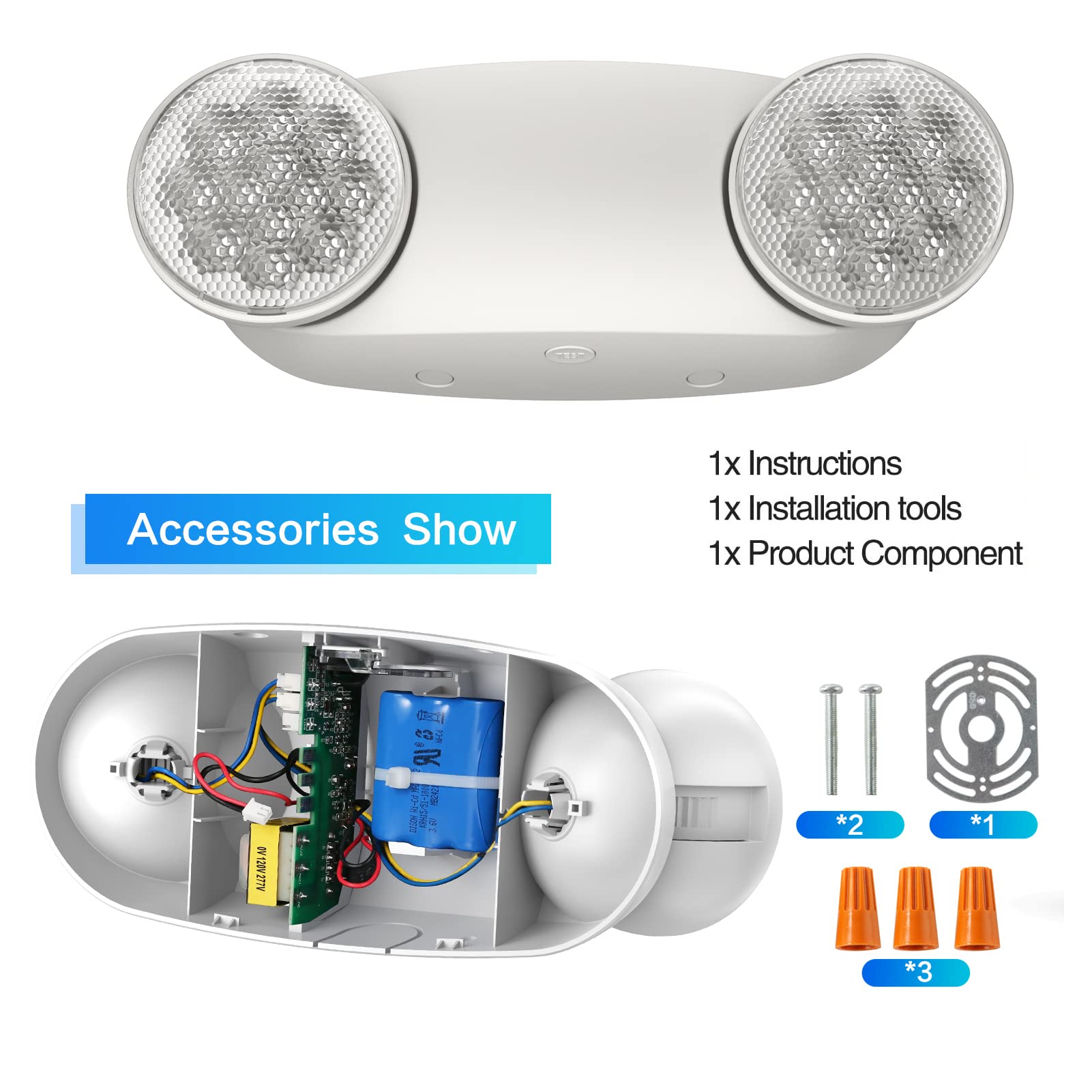 Mua Spectsun Lighting 2 Pack Emergency Light, Wall Mount, UL 924 ...