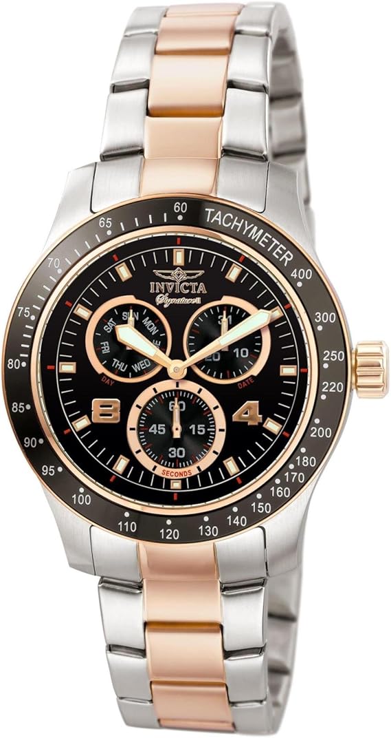 Amazon.com: Invicta Signature II Multifunction Tachymeter Rose Gold Two ...